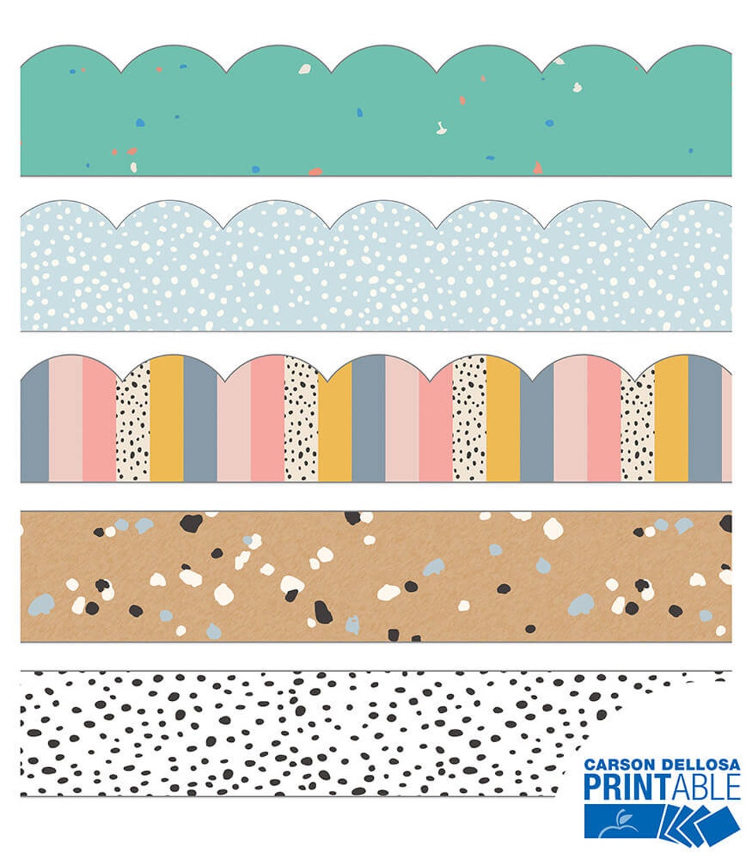 We Belong Printable Patterned Borders Set, Boho Bulletin Board, School ...