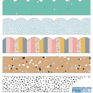 We Belong Printable Patterned Borders Set, Boho Bulletin Board, School ...