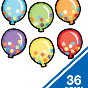 Celebrate Learning Balloons Cutouts - Etsy