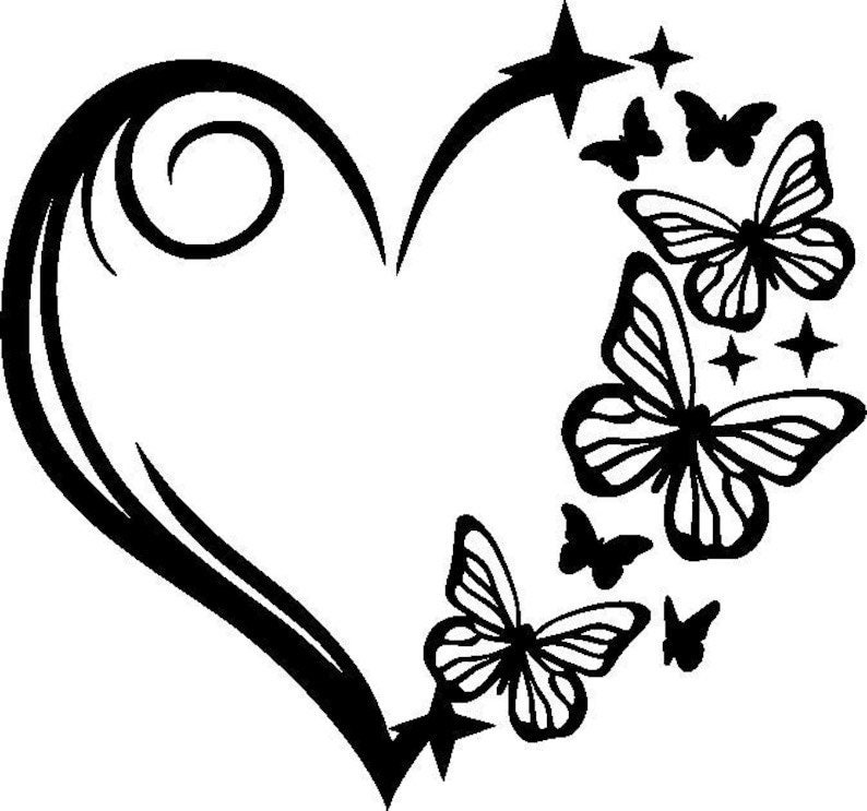 Butterfly Heart Svg Butterfly and Heart Vector Spamton Sticker - Etsy