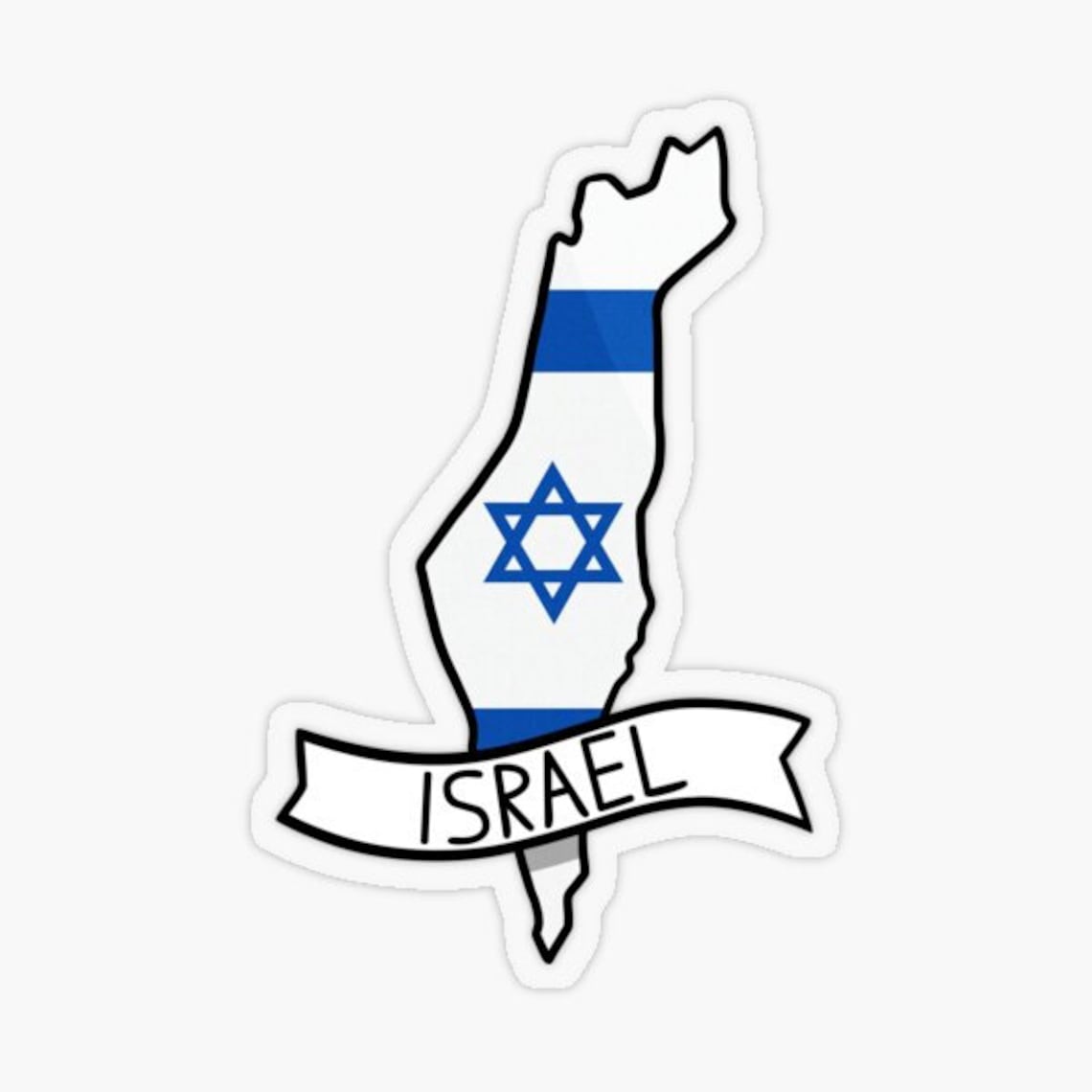 Israel Map Flag Sticker Vinyl Sticker Cars Bumper Trucks - Etsy