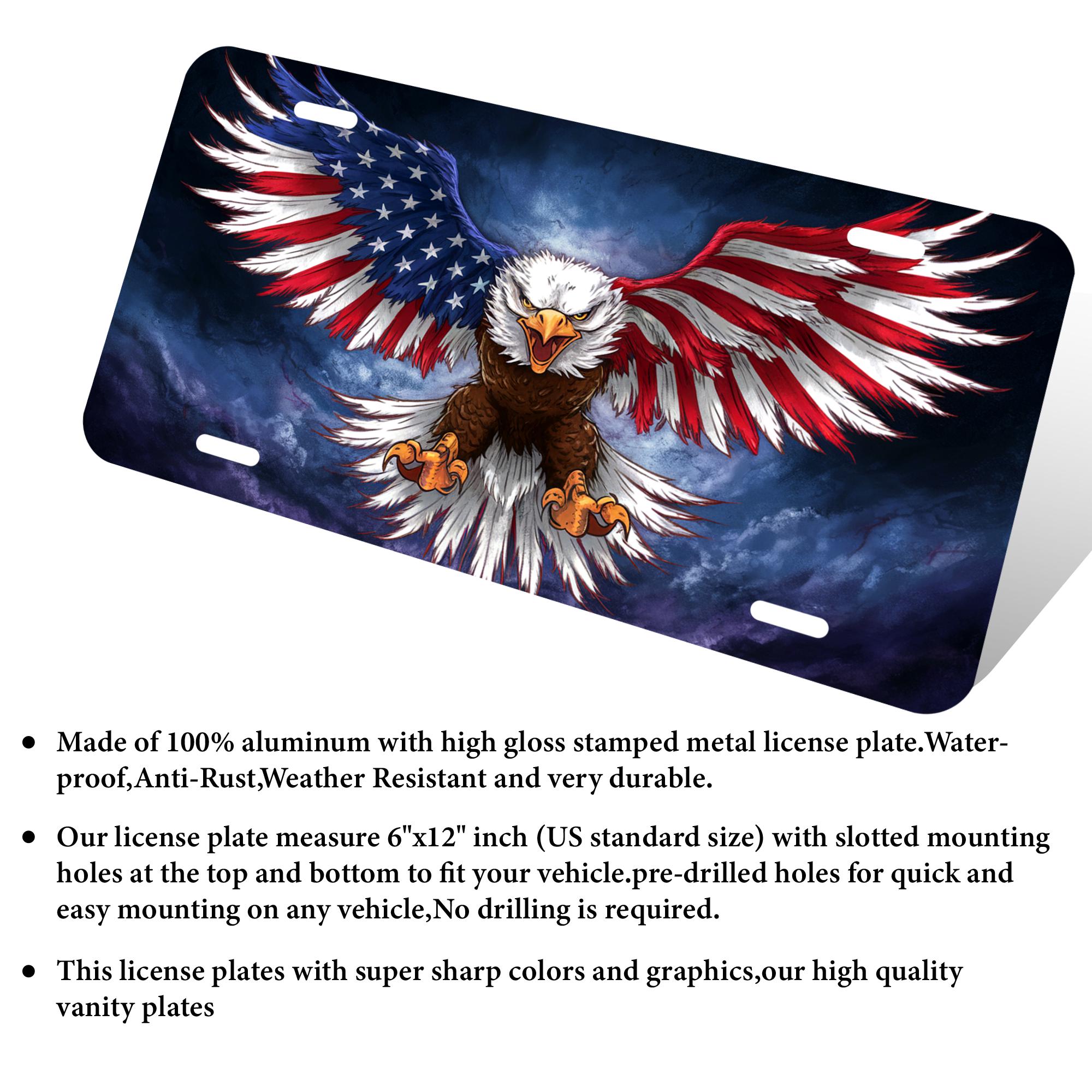 American Flag Eagle License Plate: Patriotic Car Tag (6" X12) - Etsy