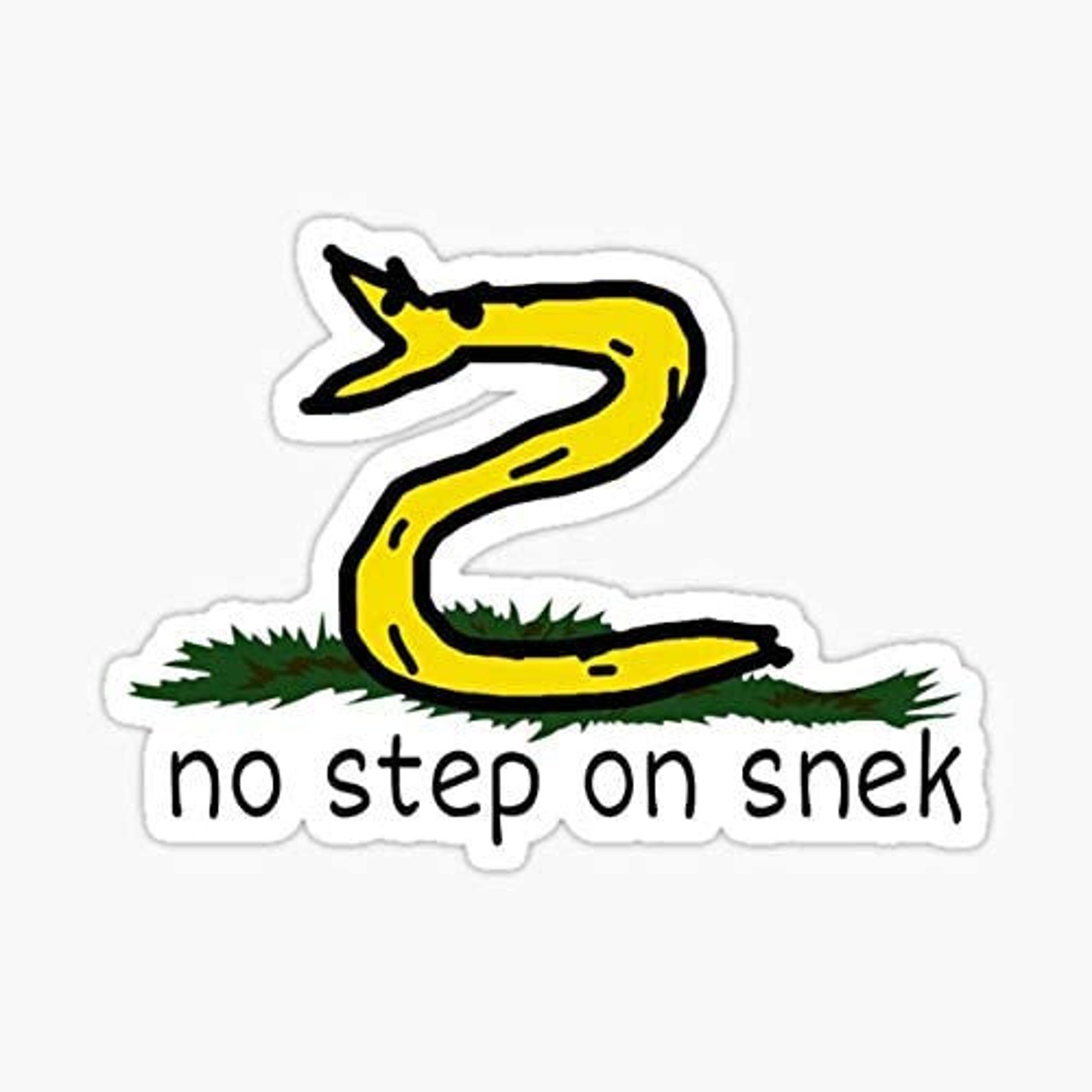 No Step on Snek Svg Yellow Snake Graphic Spamton Sticker Wall Decal ...