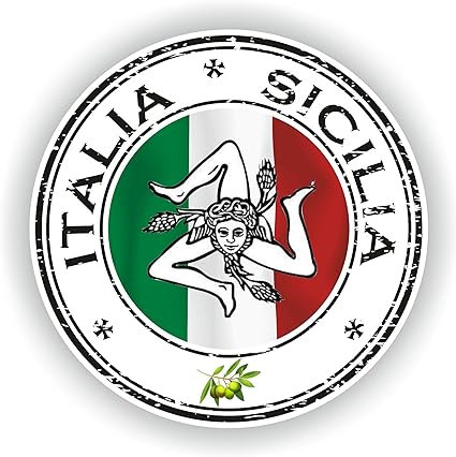 Round Seal Italia Sicilia Sticker Decal Vinyl Sticker - Etsy