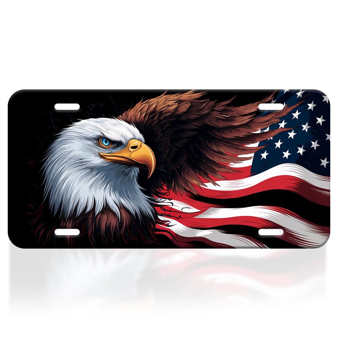 Bald Eagle American Flag License Plate: Patriotic Car Tag (6" X12) - Etsy