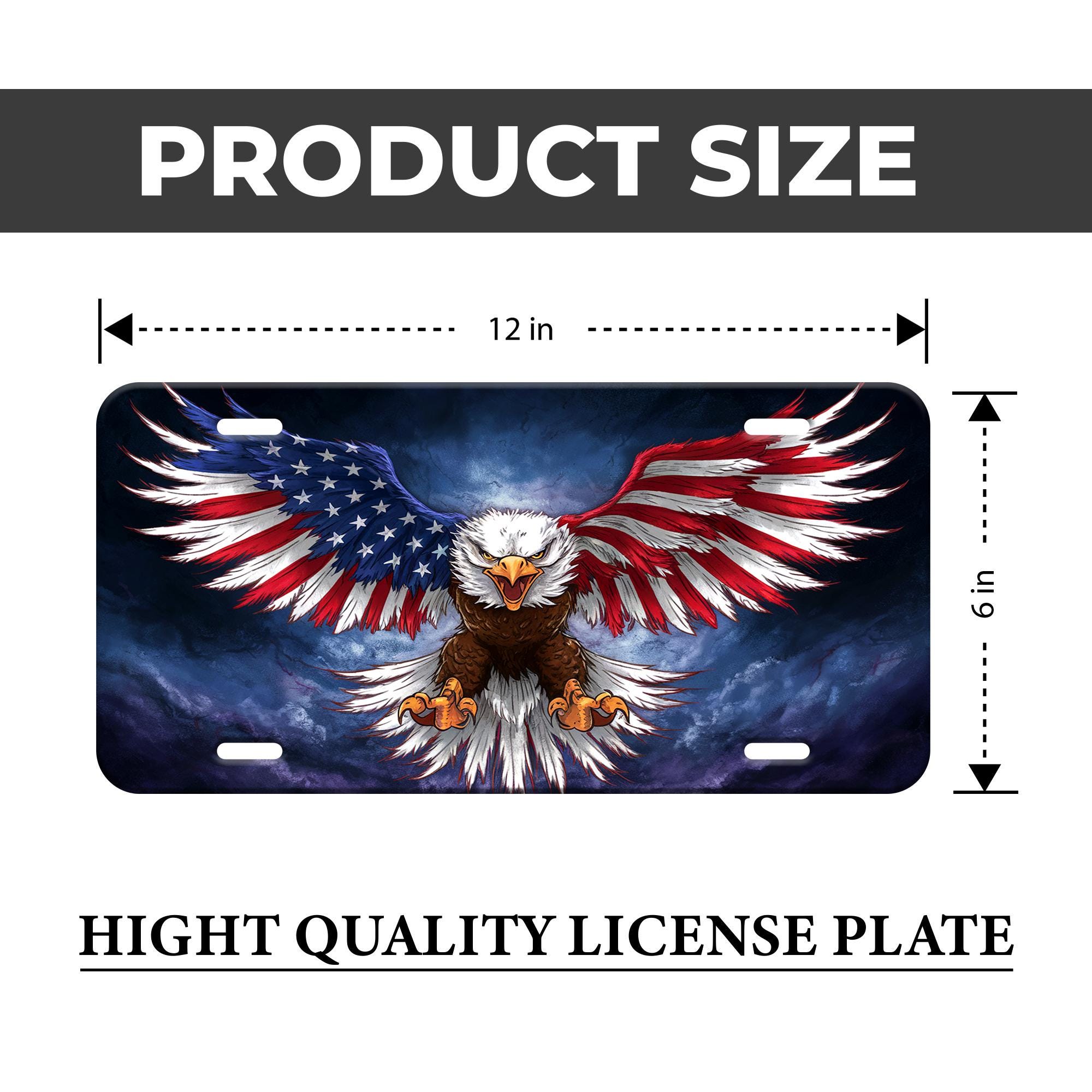 American Flag Eagle License Plate: Patriotic Car Tag (6" X12) - Etsy