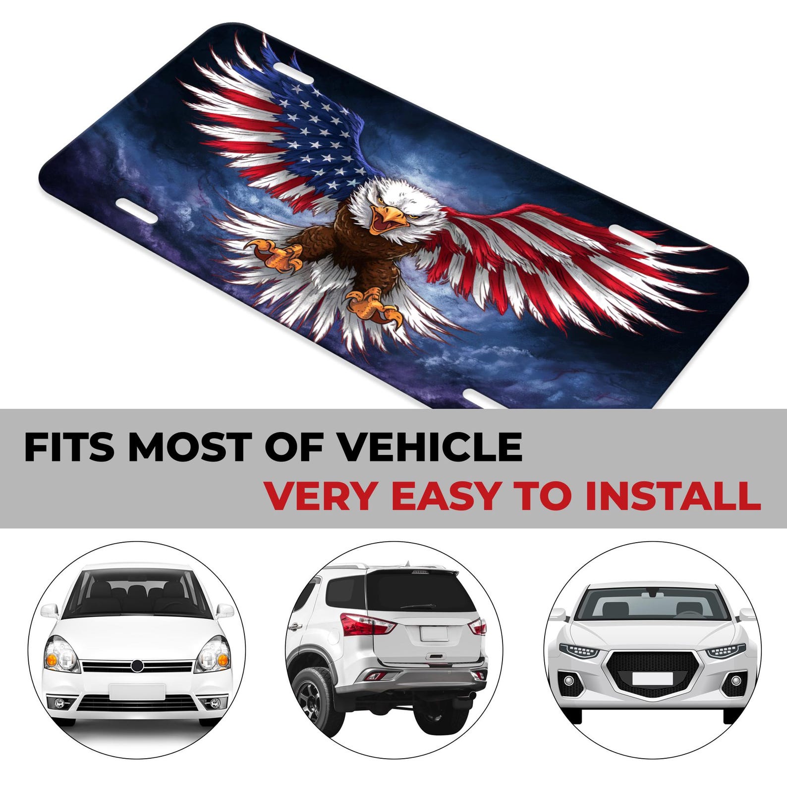 American Flag Eagle License Plate: Patriotic Car Tag (6" X12) - Etsy