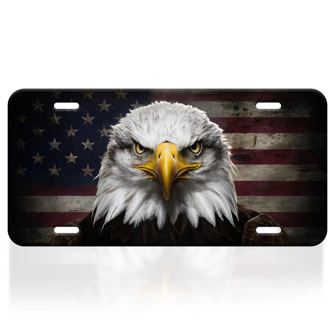 Bald Eagle License Plate American Flag License Plate for Car ...