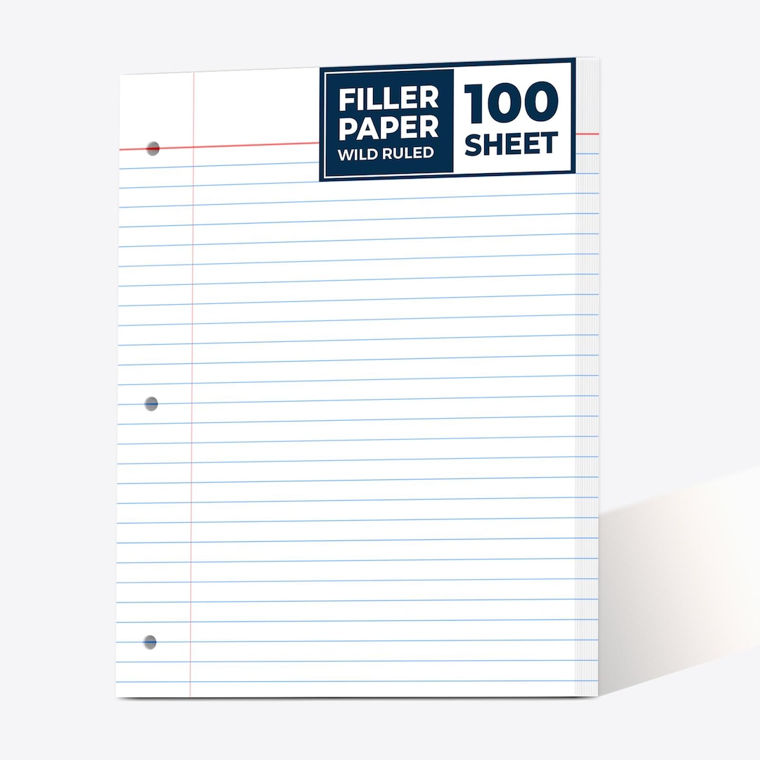 Wide Ruled Loose Leaf Paper: 100 Sheets, 8x10.5, 3-hole Punched - Etsy