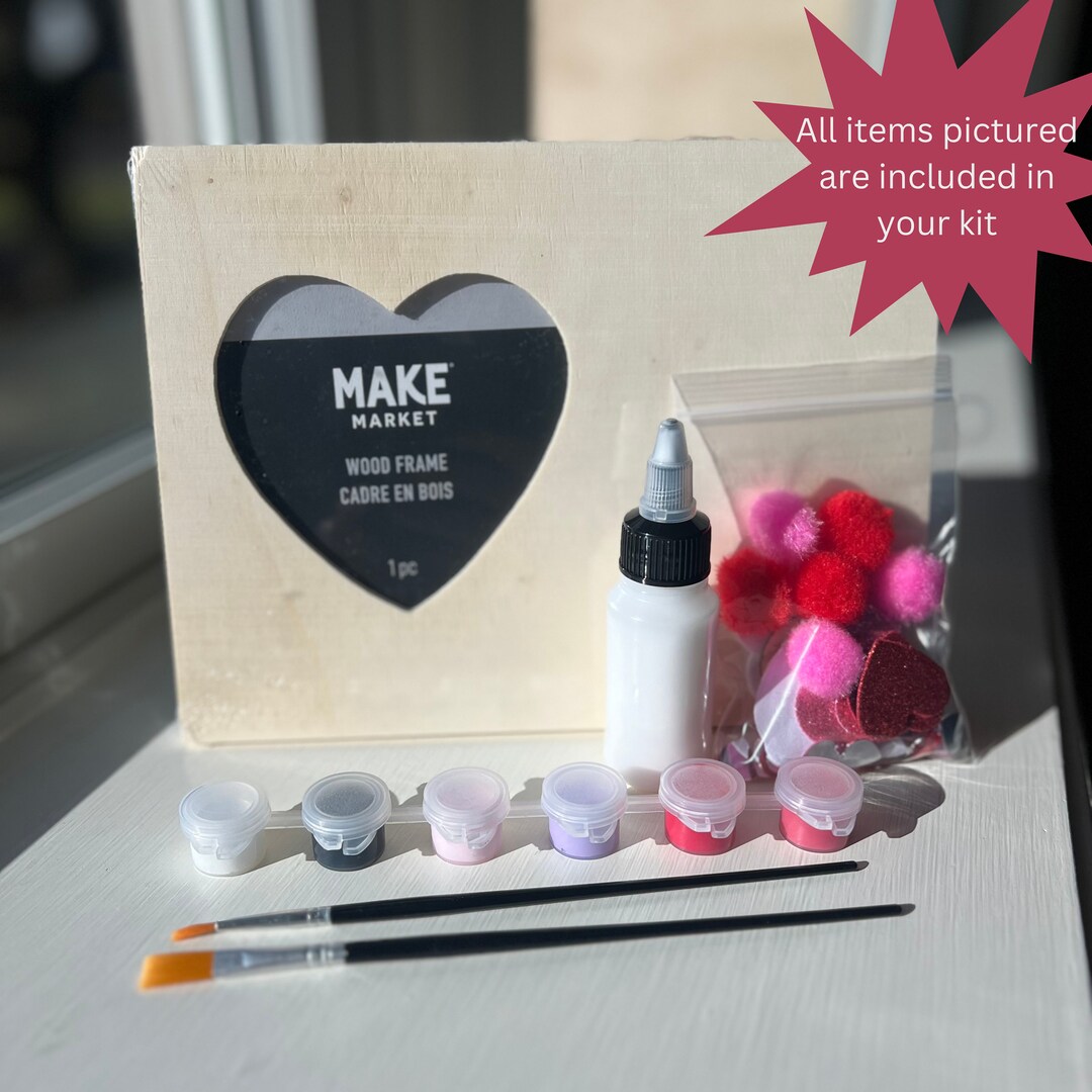 Valentines Day Crafting Heart Picture Frame Painting Kit, Valentines ...