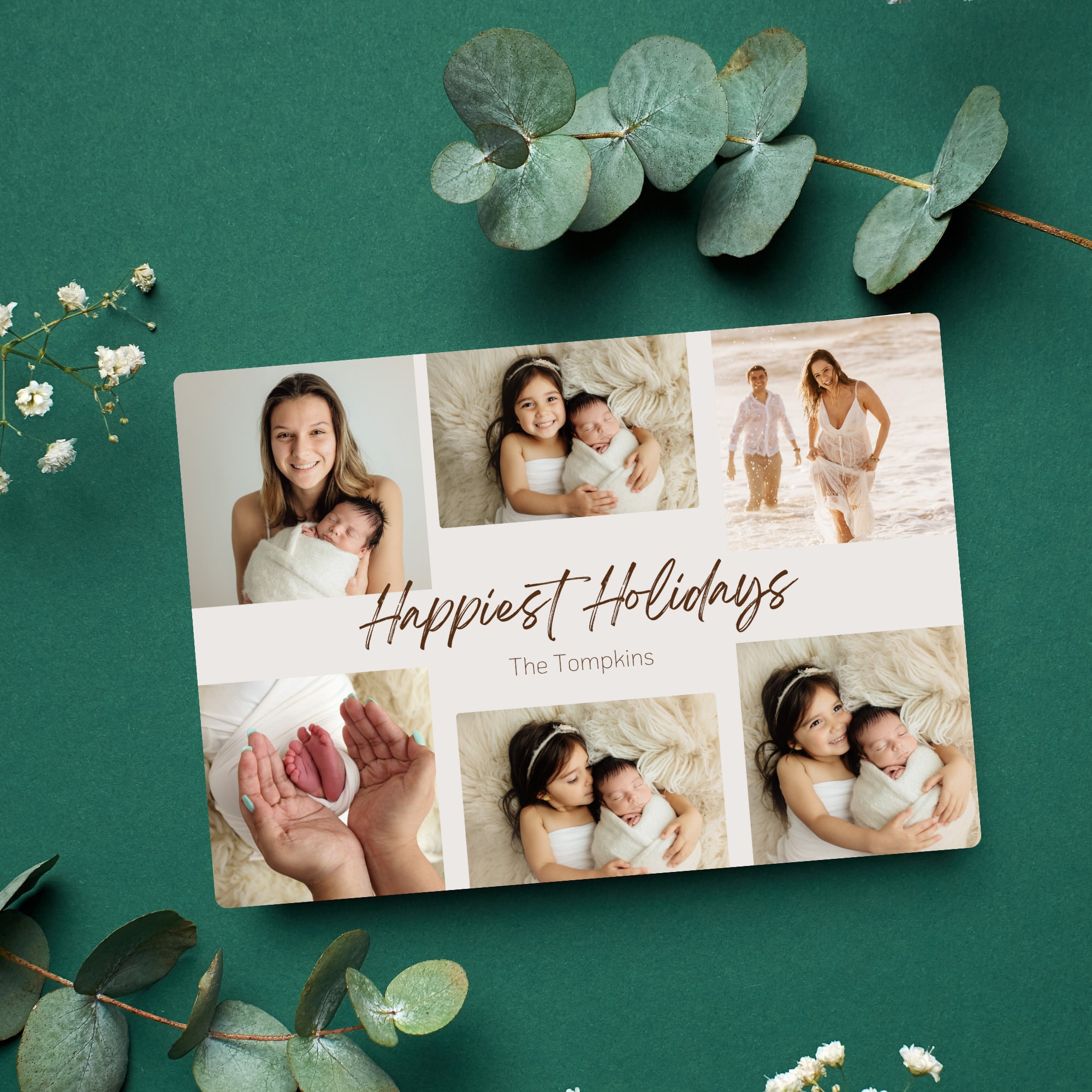 Holidays Printable Family Photo Card Merry Christmas Photo - Etsy