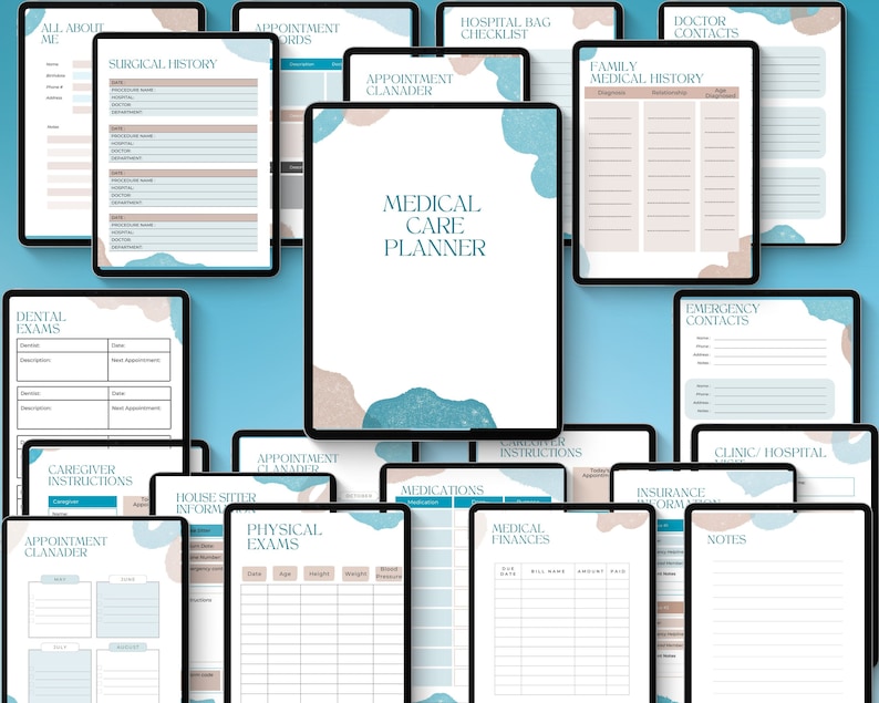 Printable Medical Binder, Medical Care Planner, Download JPG, Digital ...