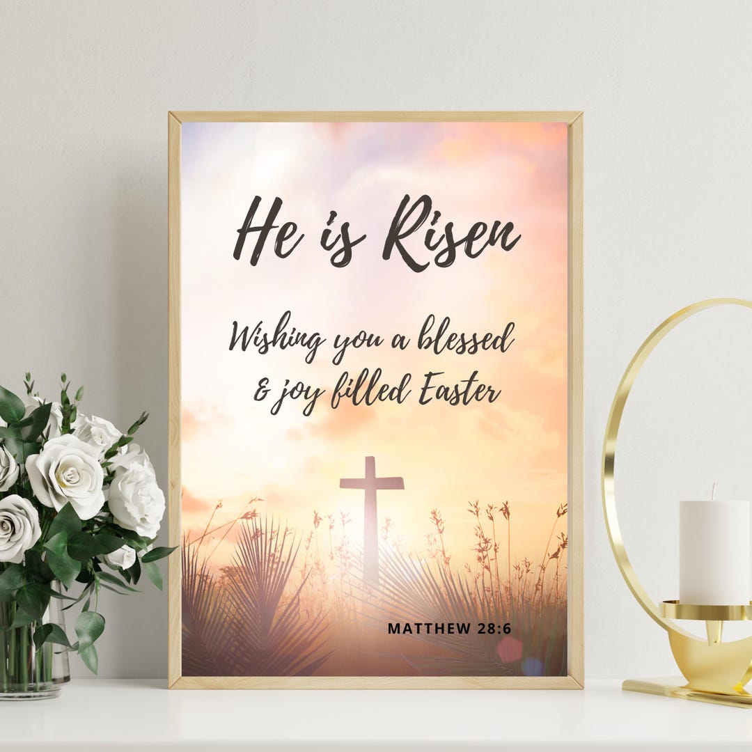 Easter Christian Wall Art, He is Risen, Resurrection Wall Art ...
