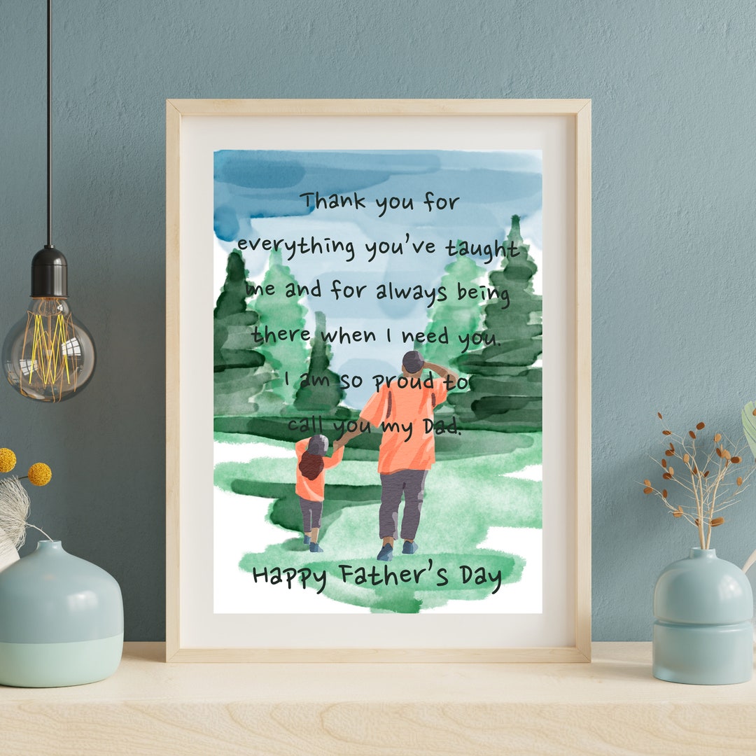 Happy Father's Day Print, Dad Gift Printable, Fathers Day Wall Art ...