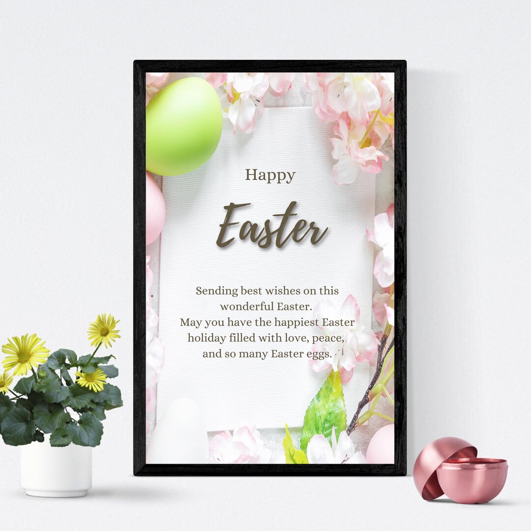 Easter Printable Wall Art, Happy Easter Home Decor, Happy Easter ...