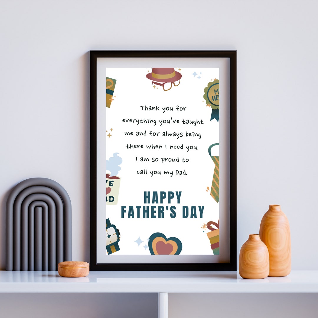 Fathers Day Printable Wall Art, Dad Gift Print, Father's Day Home Decor ...