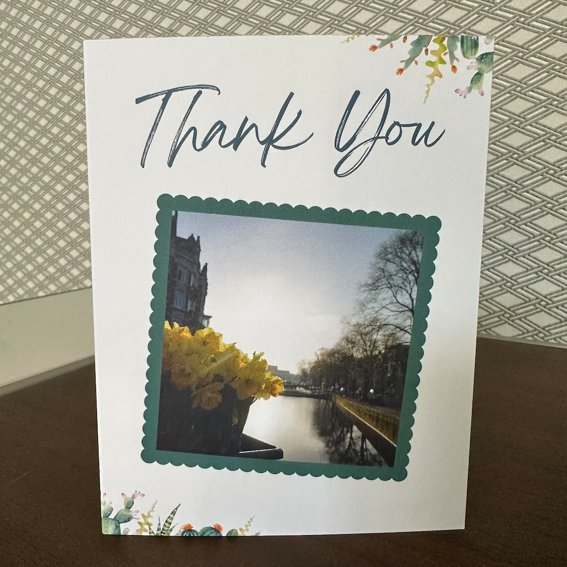Unique Scenery Thank You Card - Flower Greeting Card - Blank Note Card ...