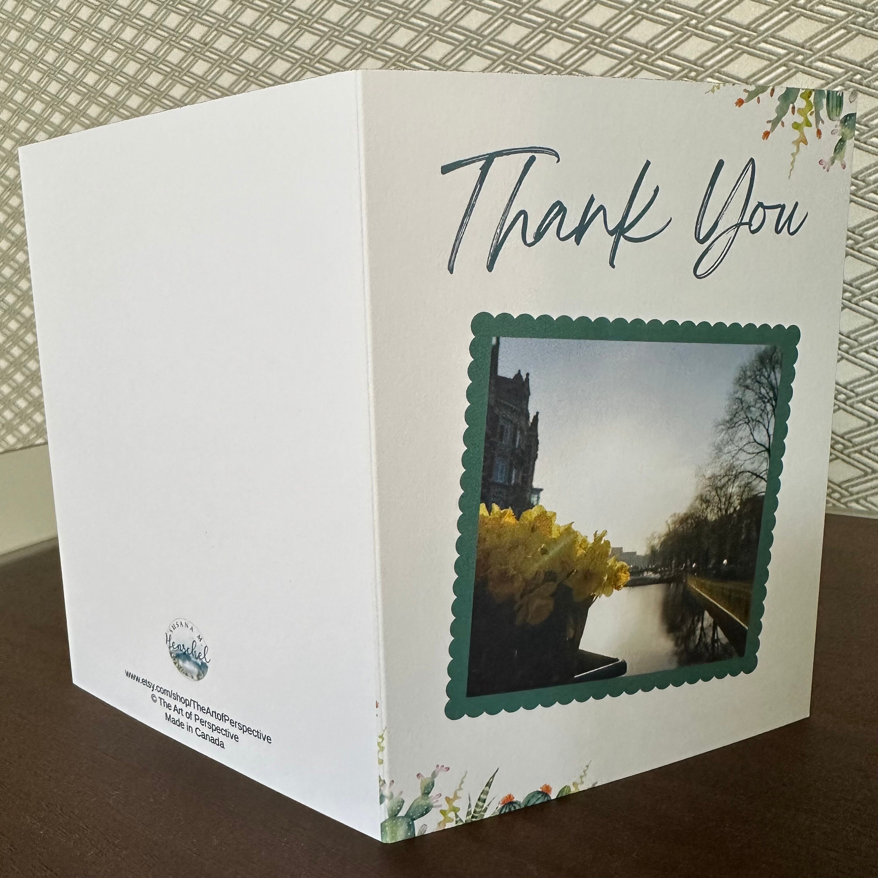 Unique Scenery Thank You Card - Flower Greeting Card - Blank Note Card ...