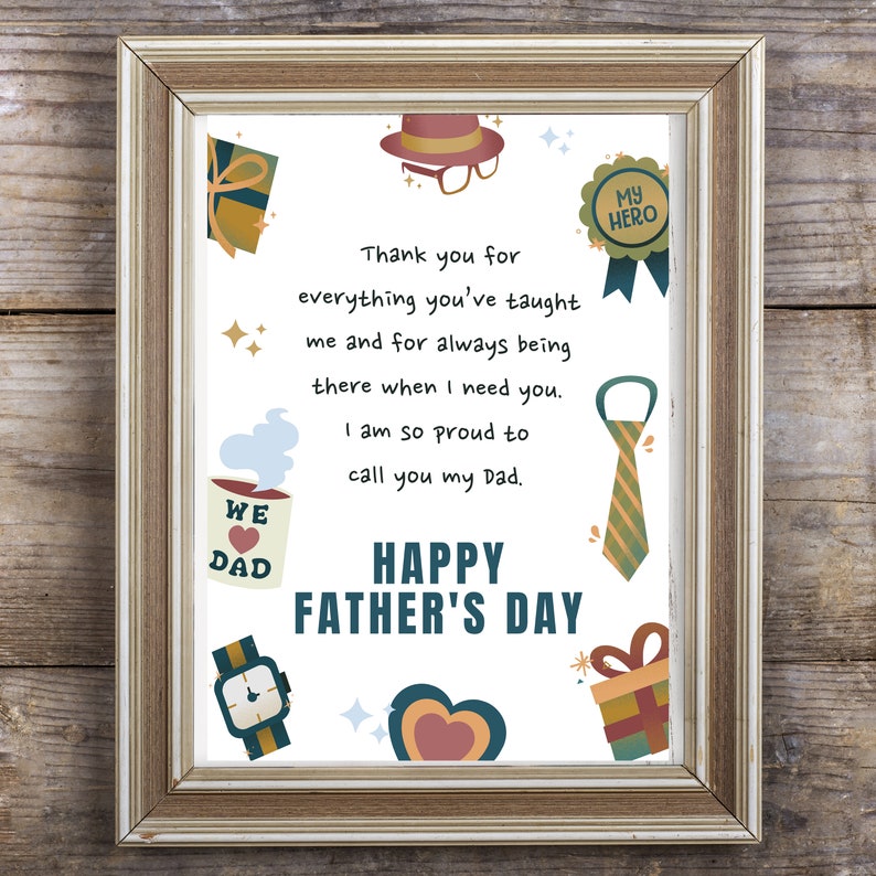 Fathers Day Printable Wall Art, Dad Gift Print, Father's Day Home Decor ...