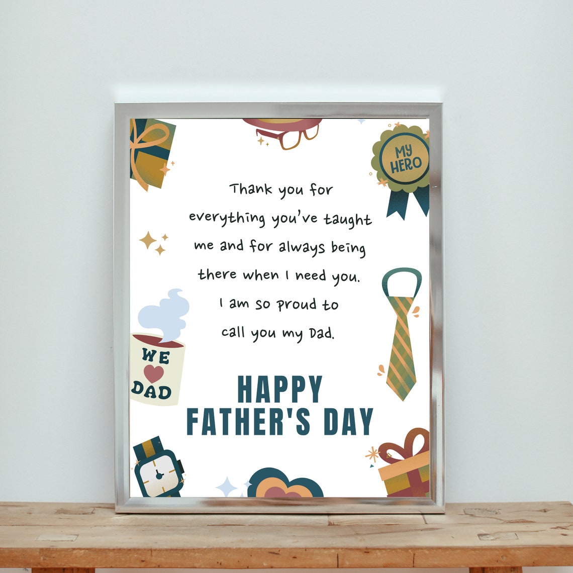 Fathers Day Printable Wall Art, Dad Gift Print, Father's Day Home Decor ...