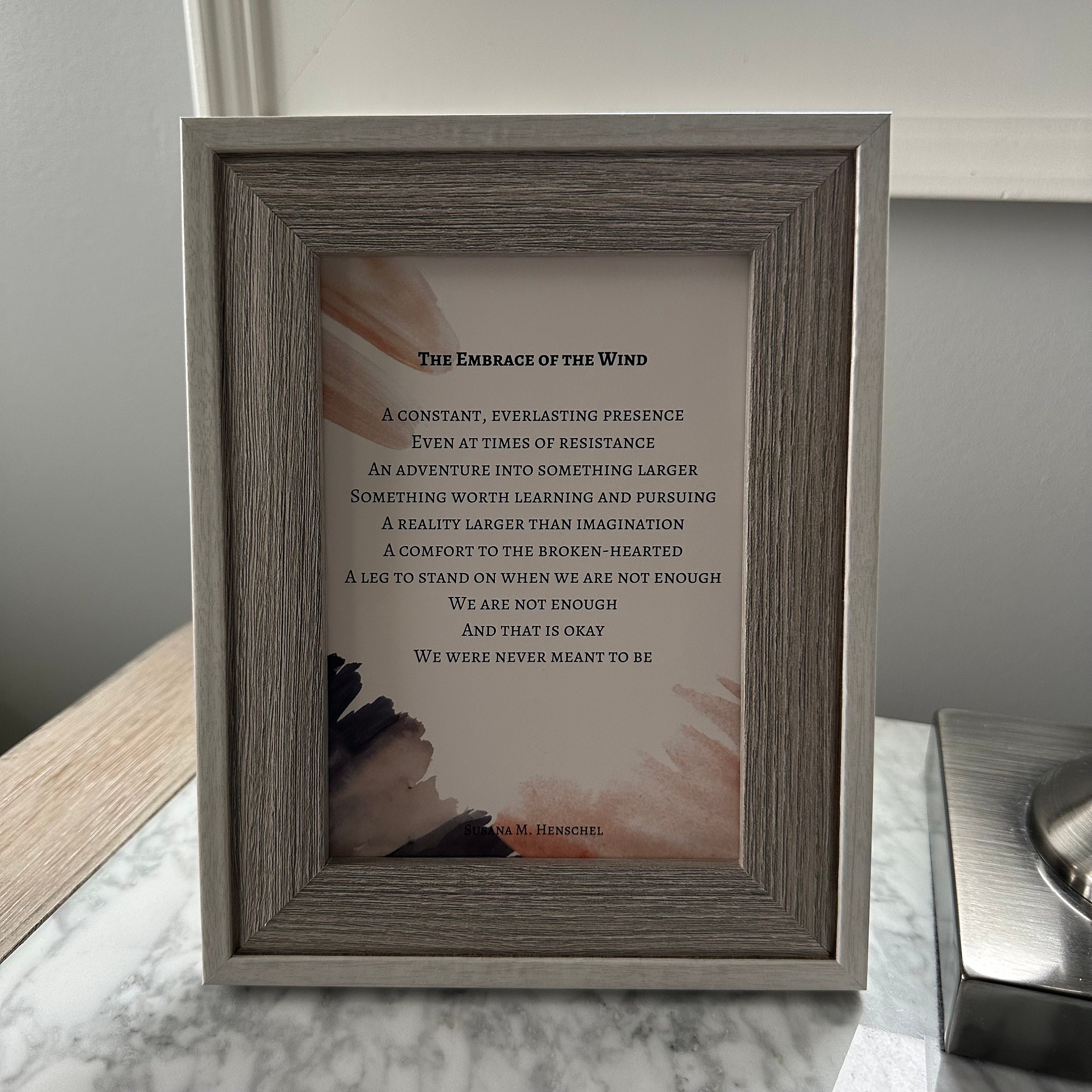 Poetry Print & Wall Art, Embrace of the Wind Poem Print, Inspirational ...