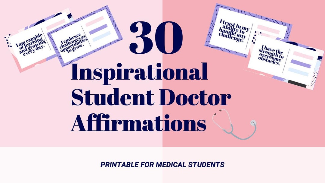 Printable 30 Affirmations for Medical Students Daily Motivation Cards ...