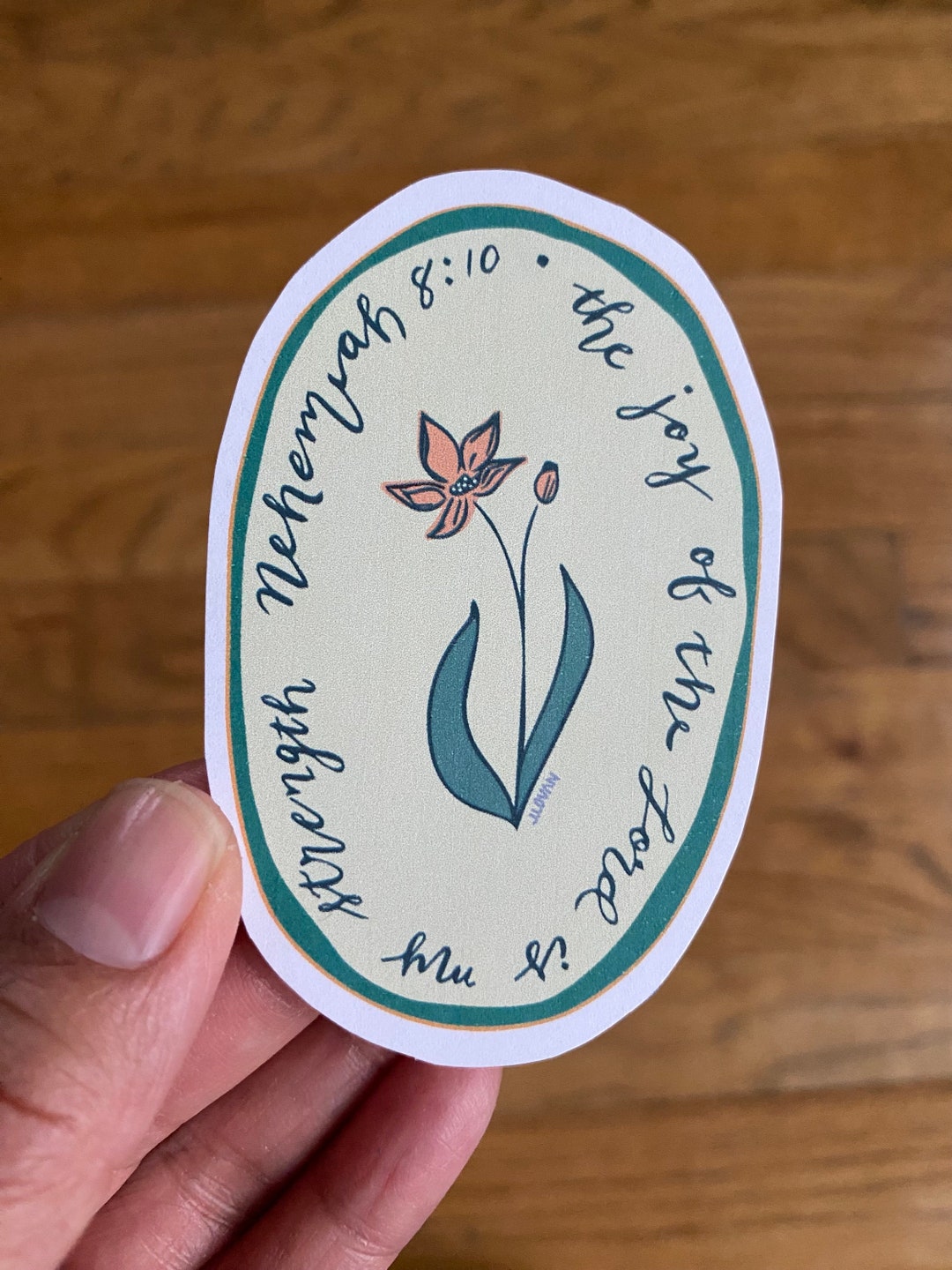 Sticker Nehemiah Joy Lord My Strength Bible Verse Hand Drawing - Etsy