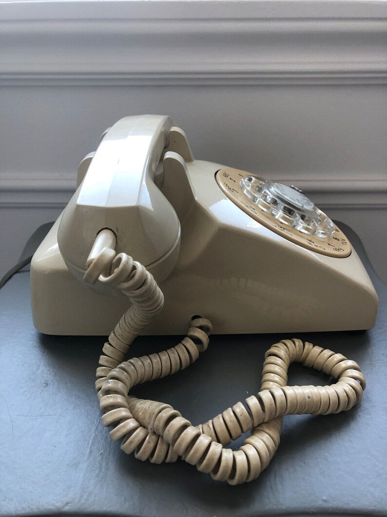 Vintage Beige Rotary Telephone - Etsy