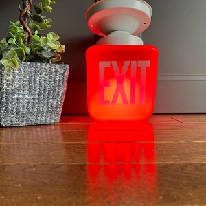Vintage EXIT Ruby Red Glass Light Shade-double Sided Triangle Ceiling ...