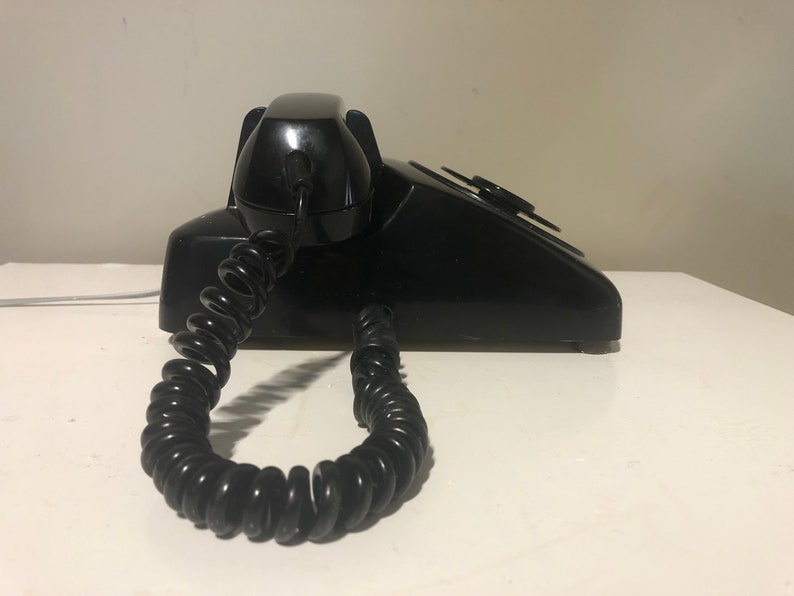Vintage Black on Black Rotary Phone-500 NE - Etsy