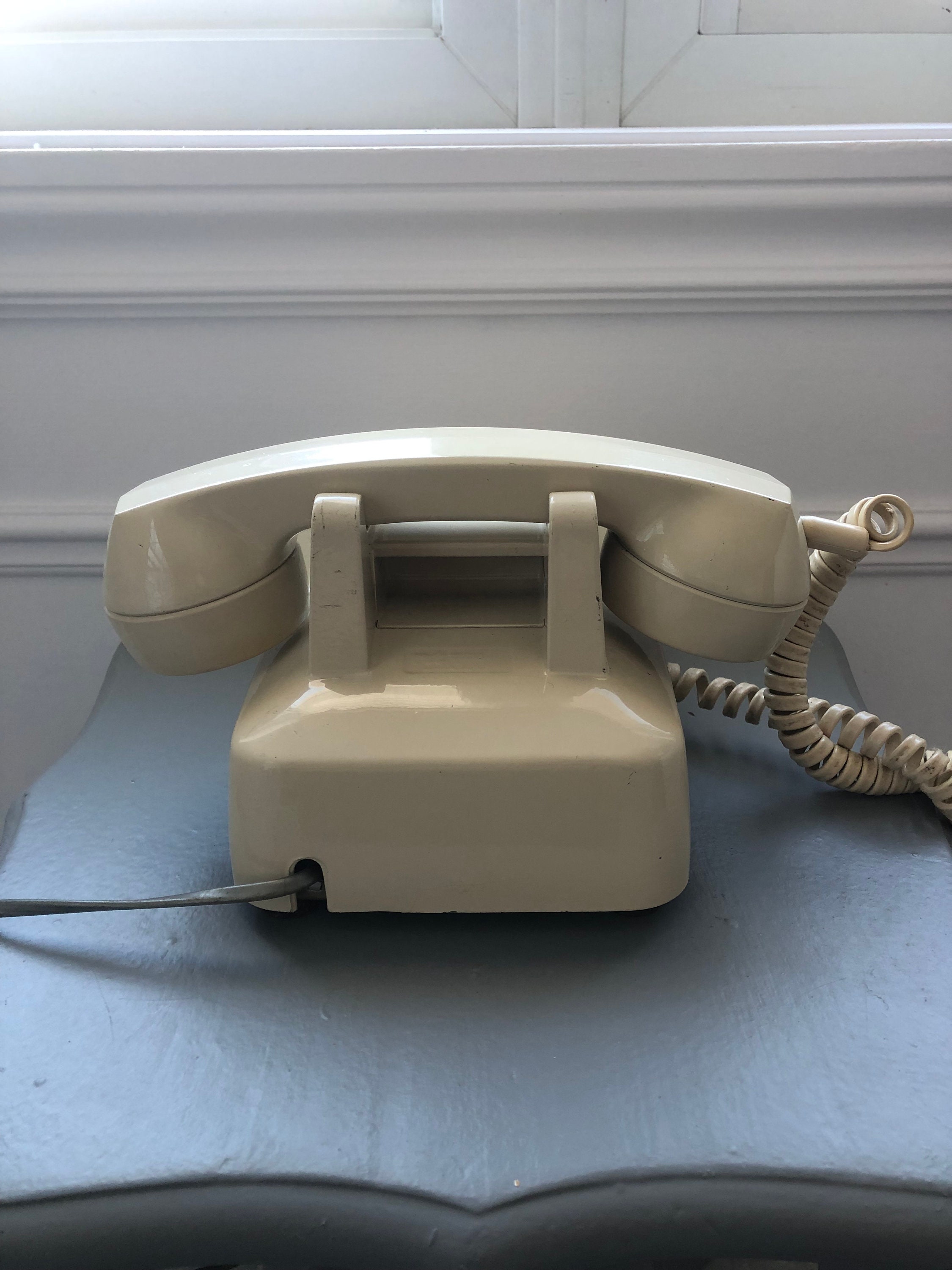 Vintage Beige Rotary Telephone - Etsy