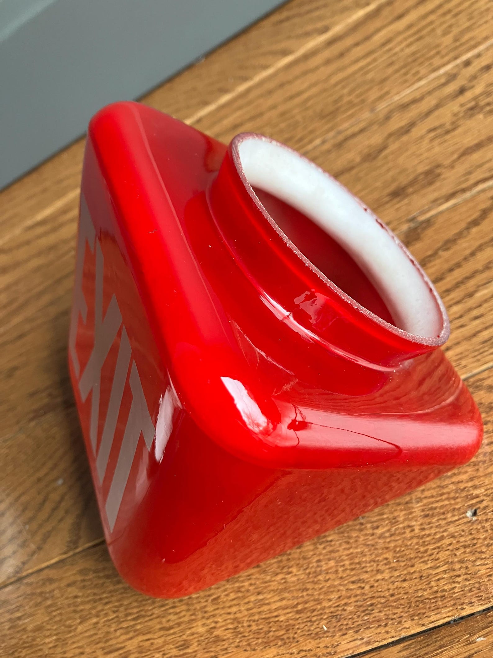 Vintage EXIT Ruby Red Glass Light Shade-double Sided Triangle Ceiling ...
