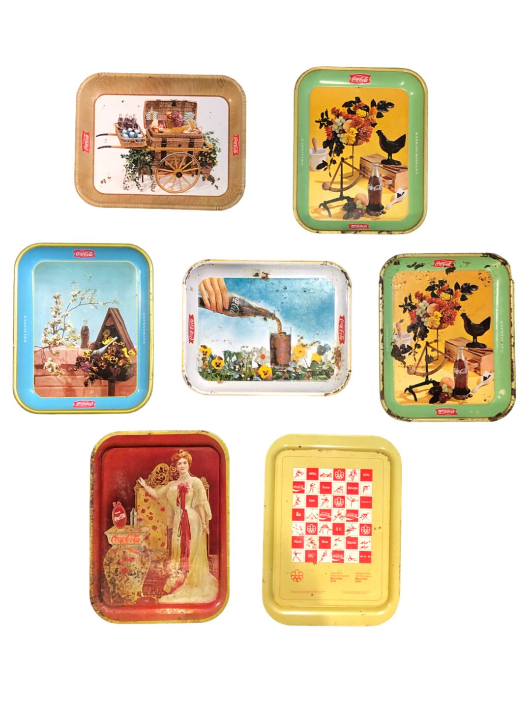 Vintage Coca-cola Trays - Etsy