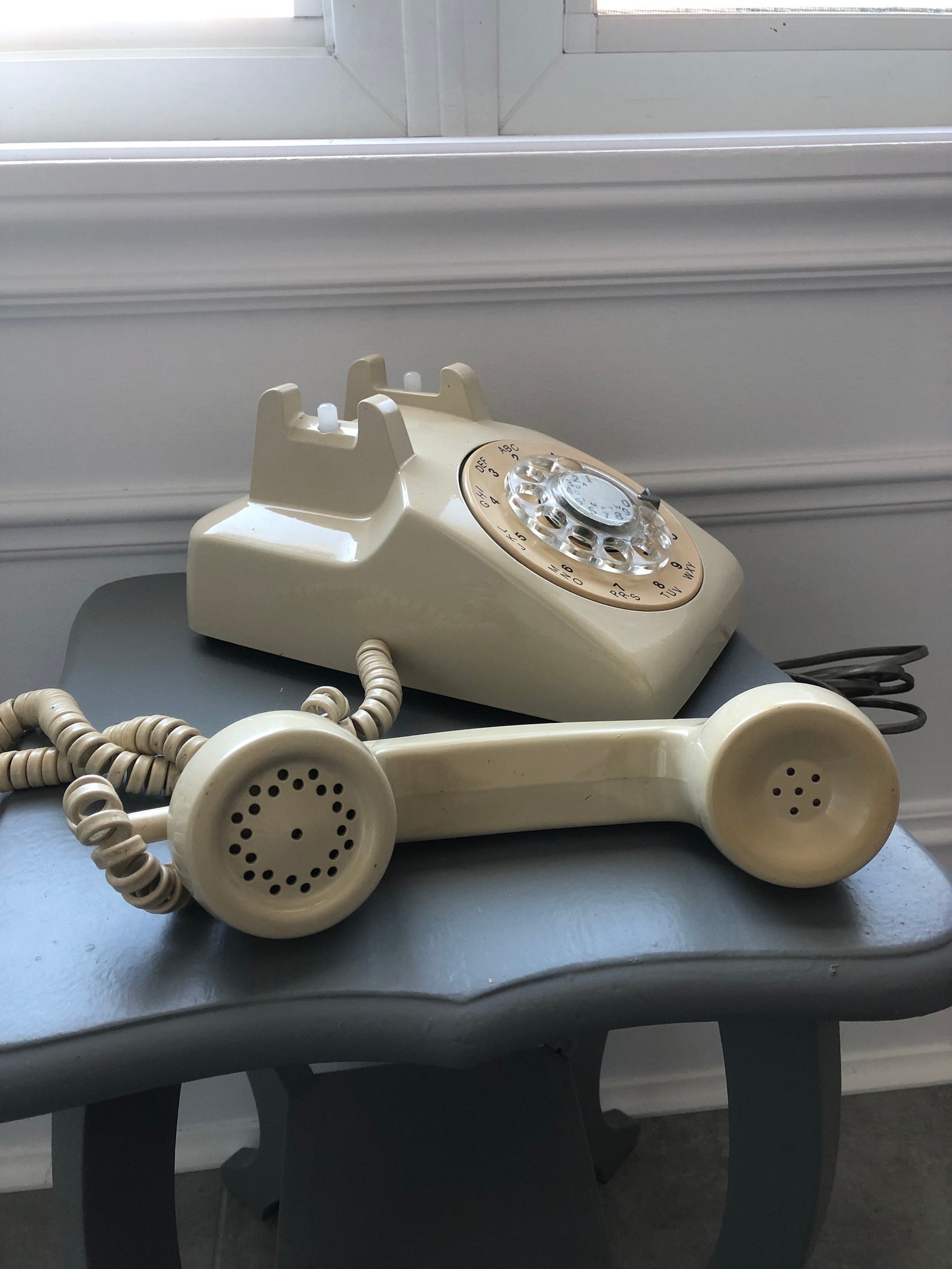 Vintage Beige Rotary Telephone - Etsy