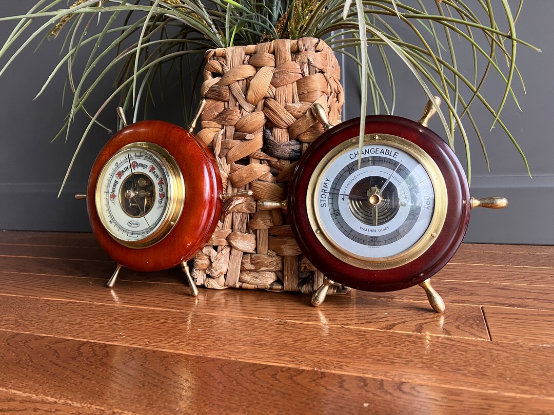 Vintage Barometers - Nautical Ships Wheel - Germany - Set of Two - Etsy