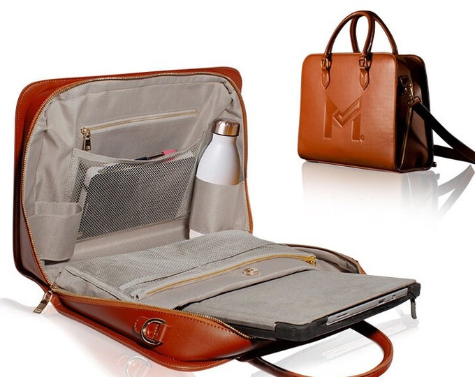 Sophisticated Laptop Bag, Vegan Leather Sleek Professional Bag, MOTION ...