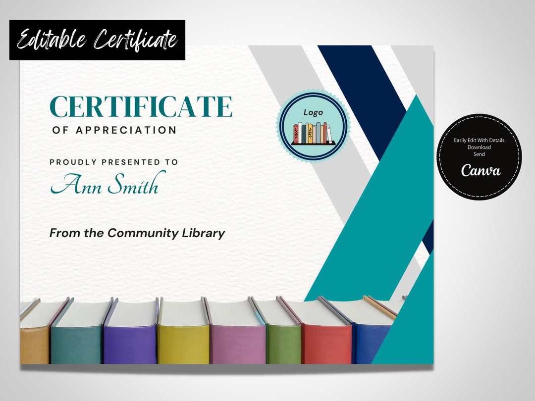Editable Certificate of Appreciation, Printable Easy DIY Editable ...