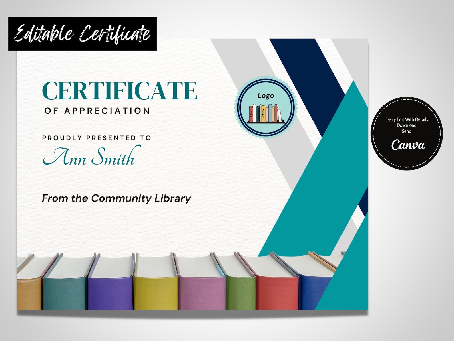 Editable Certificate of Appreciation, Printable Easy DIY Editable ...