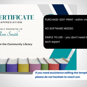 Editable Certificate of Appreciation, Printable Easy DIY Editable ...