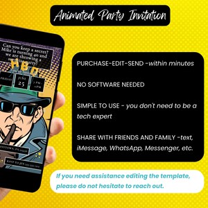 Animated Surprise Party Video Birthday Invitation, Simple DIY Editable ...