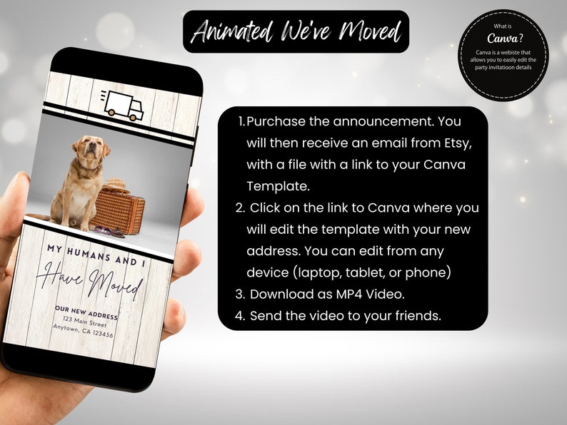 Fun We've Moved Animated Digital Announcement, DIY Easy Edit Template ...