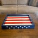 Patriotic Rustic Wood Serving Tray W. Metal Handles | Ottoman Tray ...