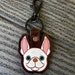 Dog Keychain Hand Painted Leather Boston Terrier Keychain Dog Face ...