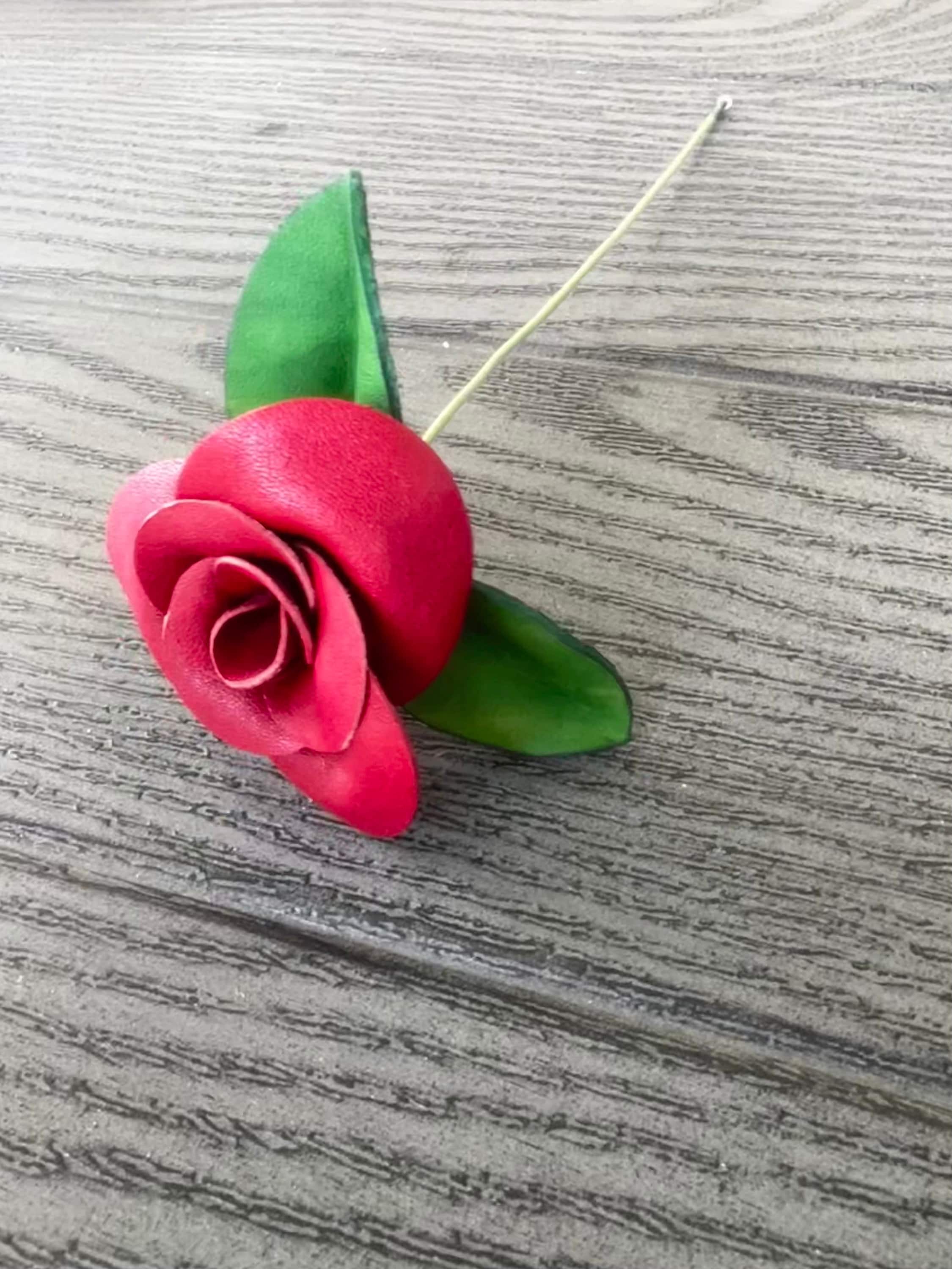 Beautiful Handmade Red Leather Roses Perfect for Valentine's Day ...