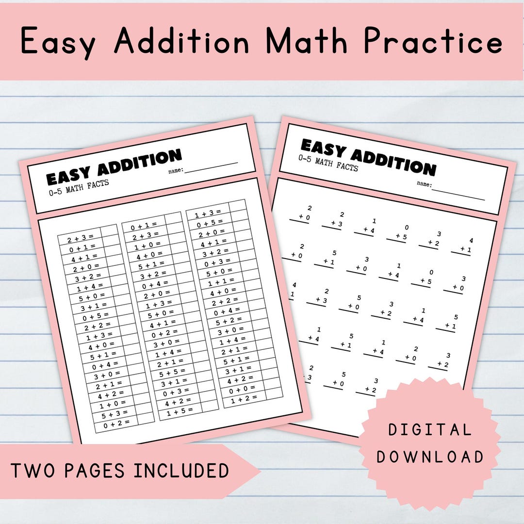 Basic Addition Worksheet | Preschool Math Printable | Kindergarten ...
