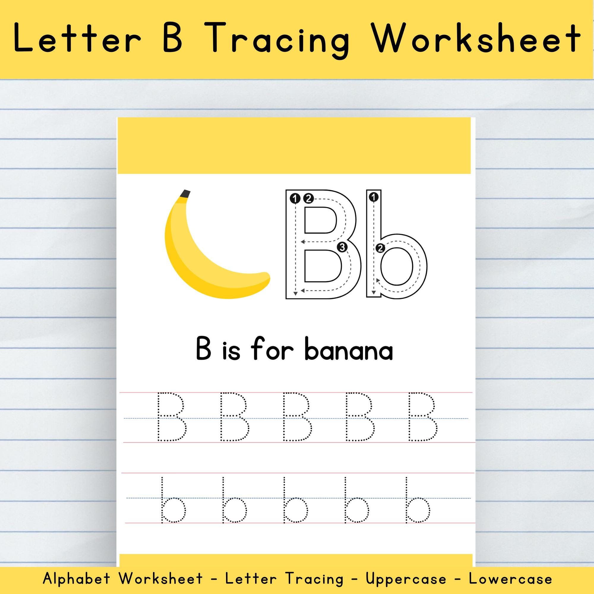 Letter B Tracing Worksheet | B Worksheet for Preschool | Learn Letter B ...
