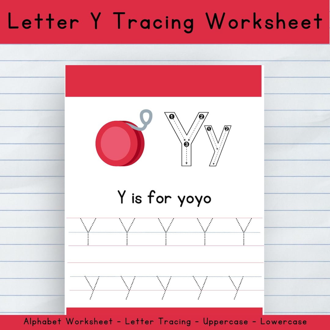 Letter Y Tracing Worksheet - Printable Handwriting Practice for ...