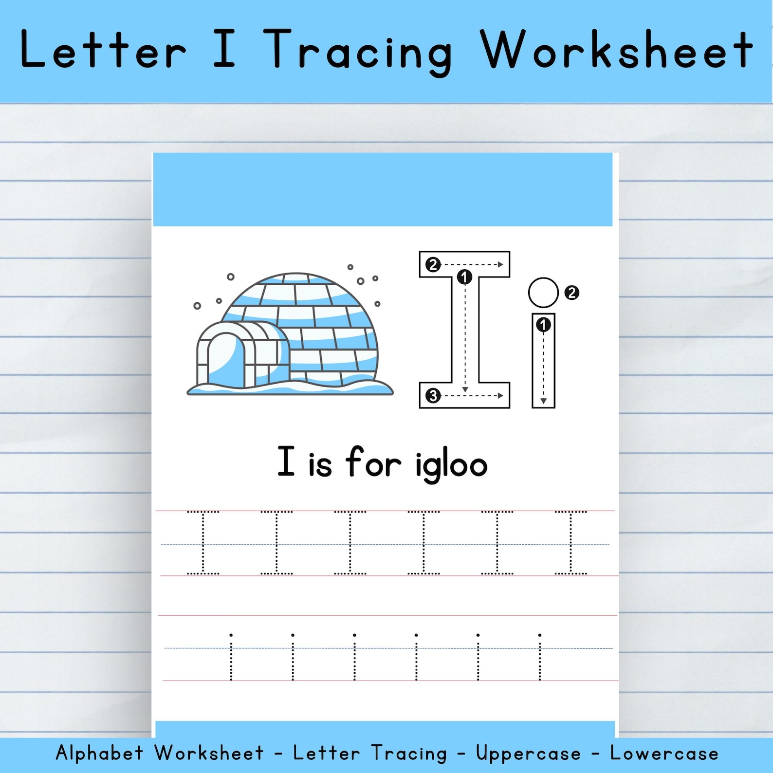Letter I Tracing Worksheet | Learn Letter I | Preschool I | I Writing ...