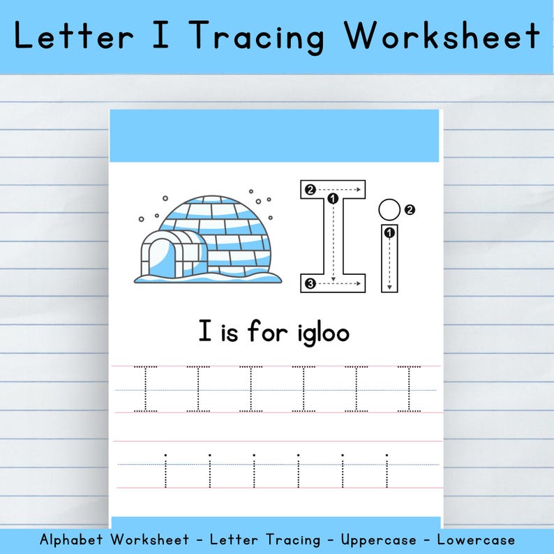 Letter I Tracing Worksheet | Learn Letter I | Preschool I | I Writing ...