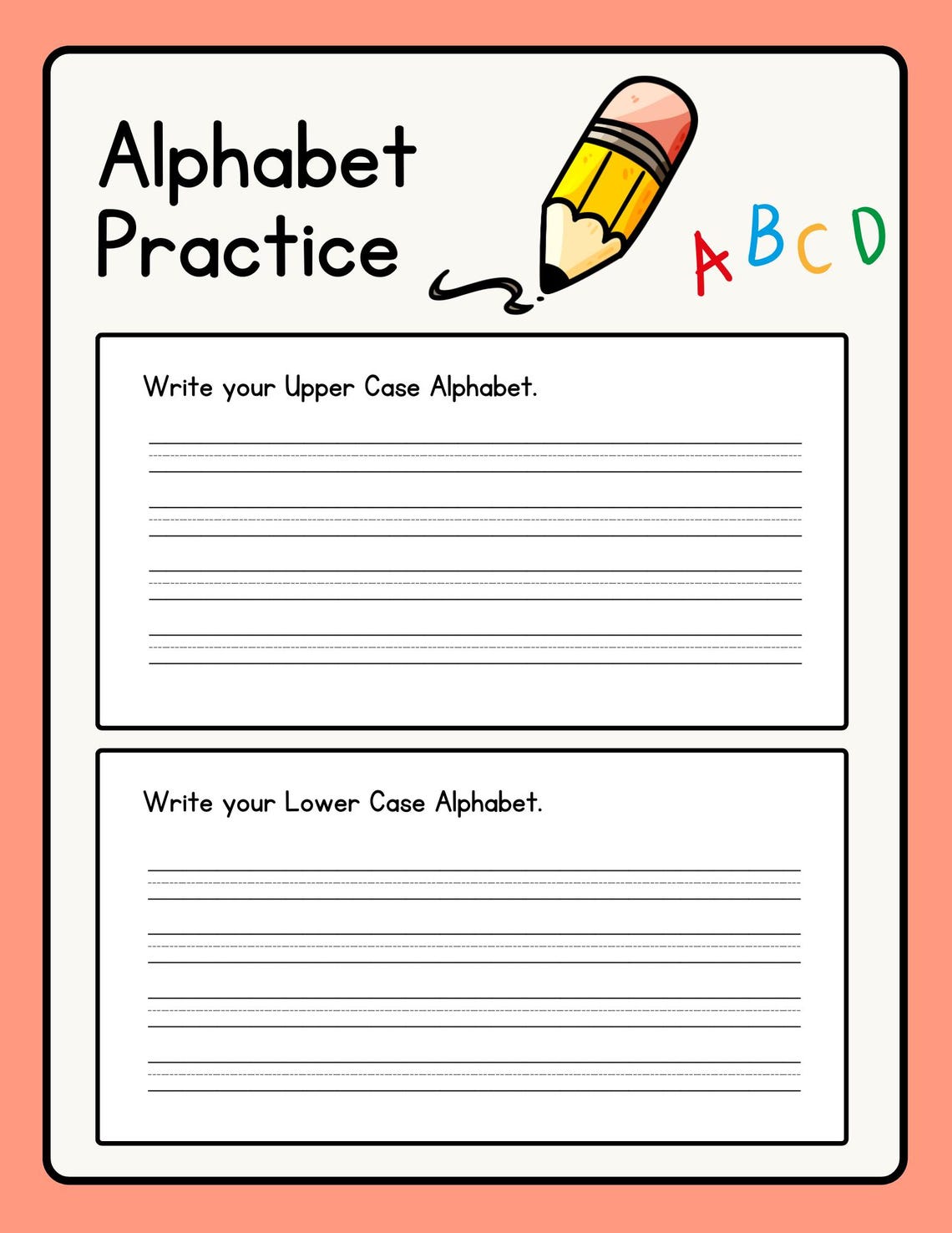Upper and Lowercase Tracing | Alphabet Handwriting Practice | Letter ...